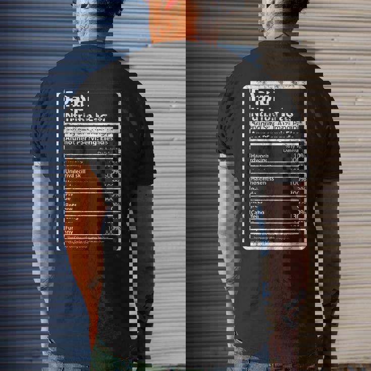 Papi Nutrition Facts Fathers Day Papi Grandpa Men's Back Print T-shirt ...