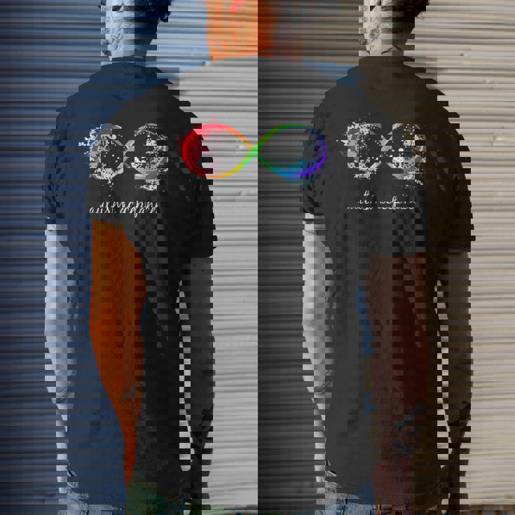 Red Instead Autism Autism-Acceptance Men's Back Print T-shirt | Mazezy