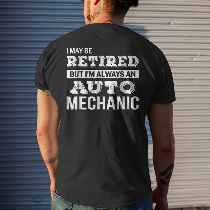 Retired Auto Mechanic Funny Retirement Gift Mens Back Print T-shirt ...
