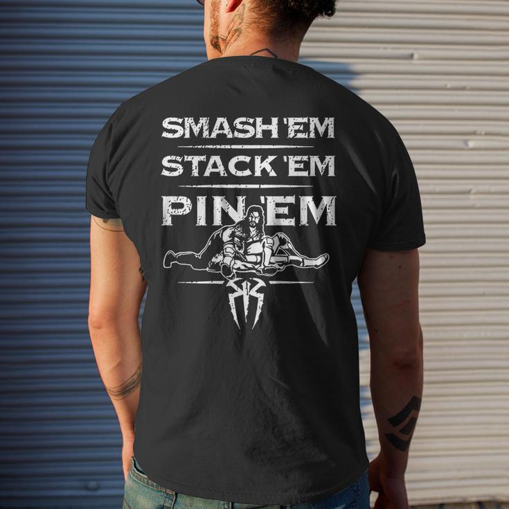 Smash Em Stack Em Pin Em On Back Men's T-shirt Back Print - Seseable