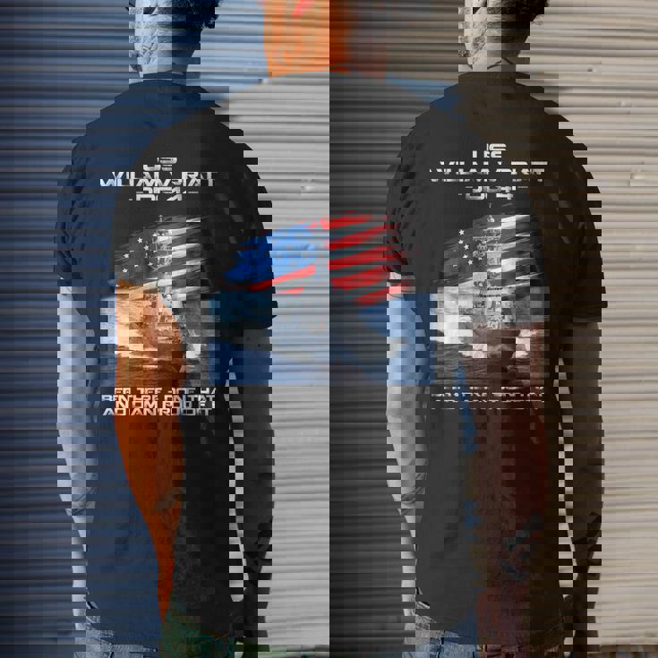 Uss William V Pratt Ddg-44 Destroyer Ship Usa Flag Veteran Men's T ...