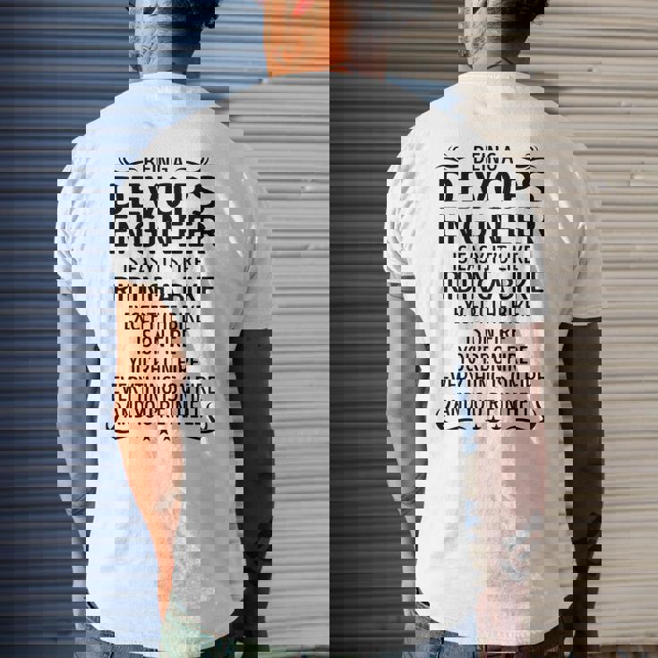 Being A Devops Engineer Like Riding A Bike Men's T-shirt Back Print - Seseable