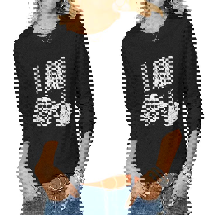 I Am 49 Plus Middle Finger 50Th Birthday Women T-shirt | Mazezy