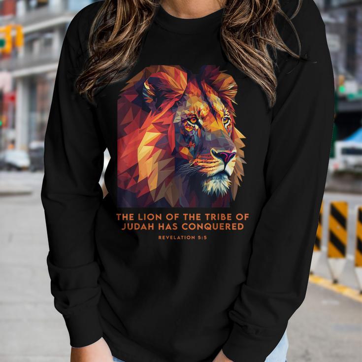 Lion Of Judah Jesus Revelation Bible Verse Christian Women Long Sleeve ...