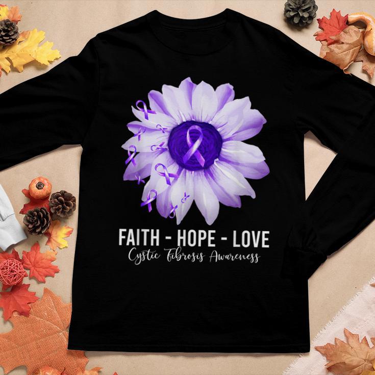 Cystic Fibrosis Awareness Flower Cf Men Women Women Long Sleeve T-shirt ...