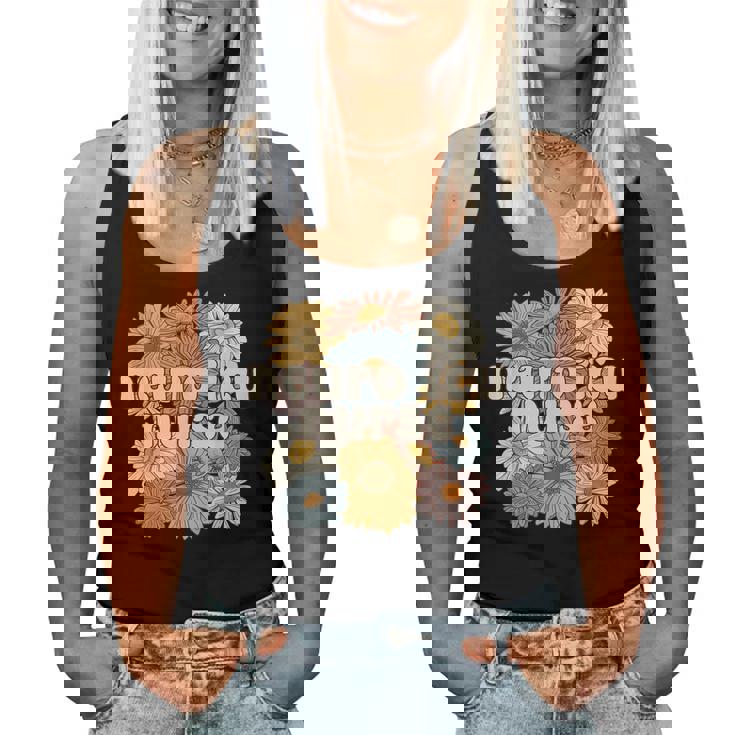 Groovy Neuro Icu Nurse Flowers Neuro Icu Nursing Women Tank Top | Mazezy