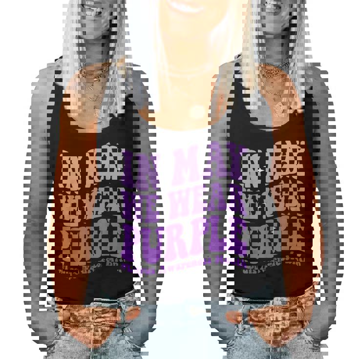 In May We Wear Purple Lupus Awareness Month Groovy Women Women Tank Top ...