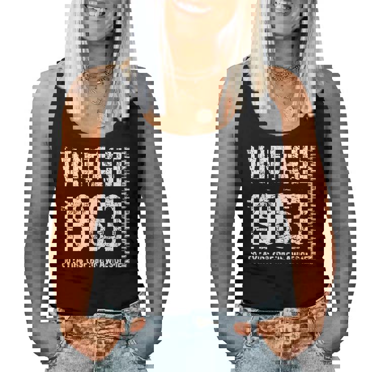 Vintage 1963 60 Years Of Being Awesome 60Th Birthday Women Tank Top ...