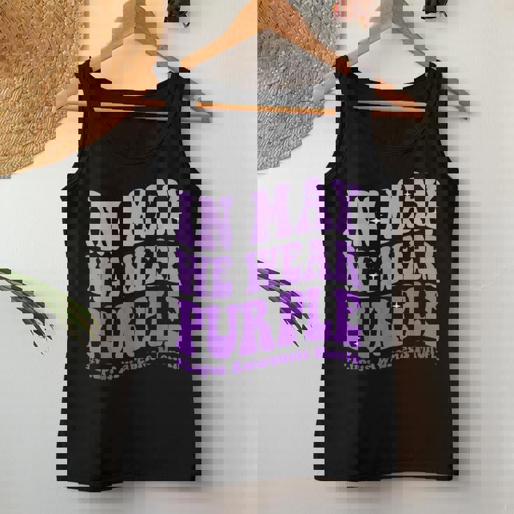 In May We Wear Purple Lupus Awareness Month Groovy Women Women Tank Top ...