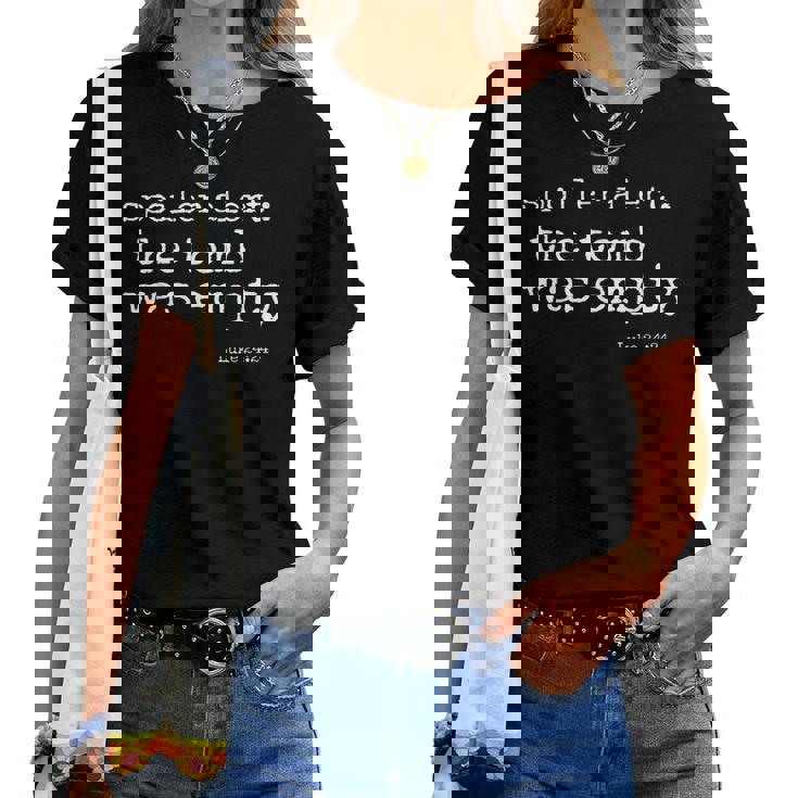 Spoiler Alert The Tomb Was Empty Christian Easter Women T-shirt | Mazezy