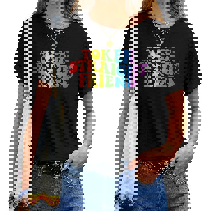 Token Straight Friend Rainbow Colors Retrolgbtq Friend Group Women T ...