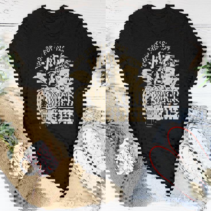 Hard Dickens Cider Girl Whiskey And Beer Apple Humor Women T-shirt | Mazezy