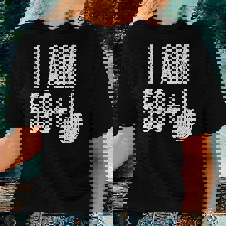 I Am 59 Plus Middle Finger 60Th Birthday Women T-shirt | Mazezy