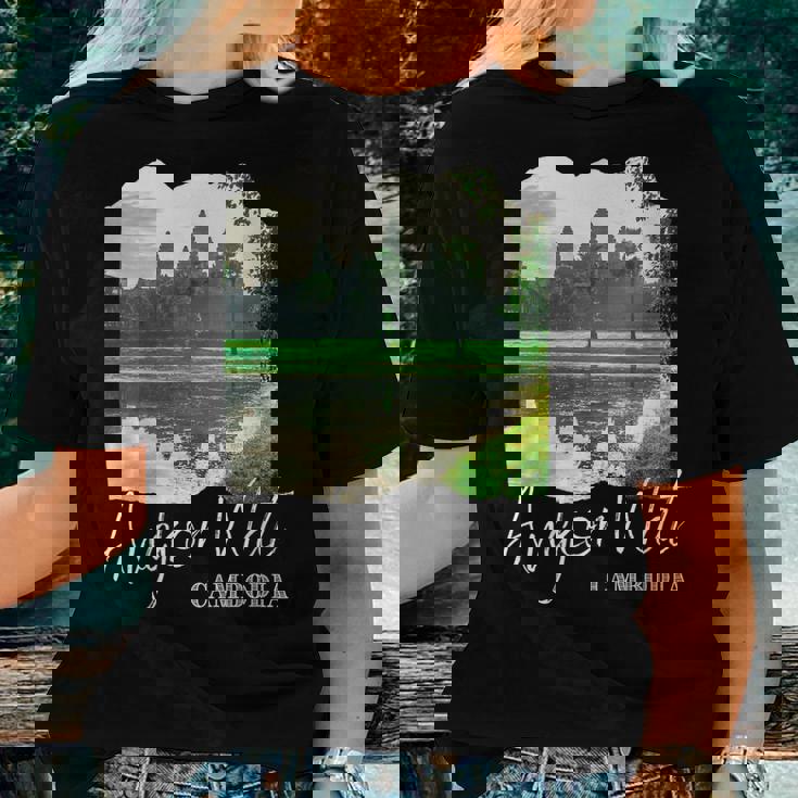 Womens Angkor Wat Khmer Historical Temple Cambodia Women T-shirt | Mazezy