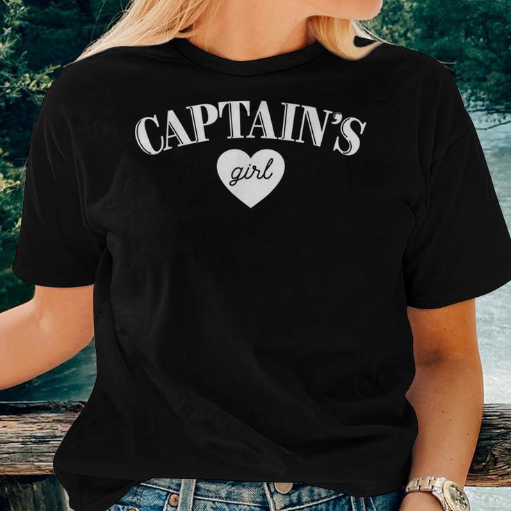 Captains Girl T Cute Boat Military Pilot Team Wife Women T-shirt | Mazezy