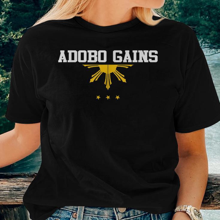 Chicken Adobo Gains Filipino Philippine Sun Flag Pride Women T-shirt ...