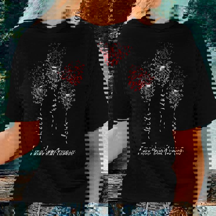 Womens Fanconi Anemia Awareness Faith Hope Love Dandelion Women T-shirt ...