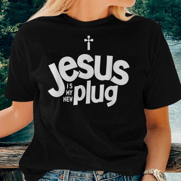 Jesus Is My New Plug Christian Convert Women T-shirt | Mazezy