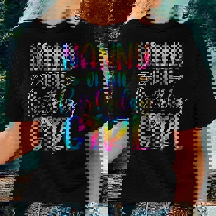 Womens Nanny Of The Birthday Girl Tie Dye Colorful Family Party Women T ...