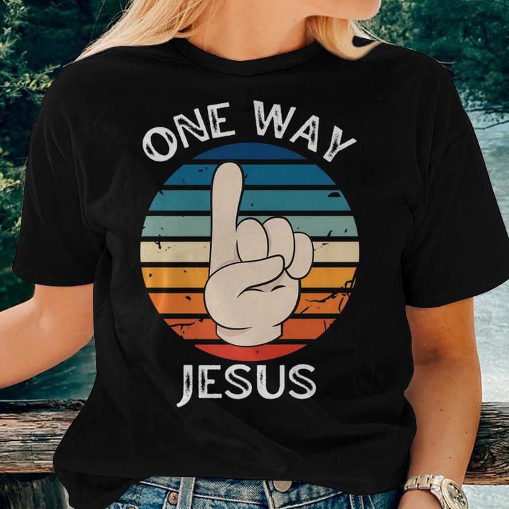 One Way Jesus People Christian Revolution Finger Up Retro Women T-shirt ...