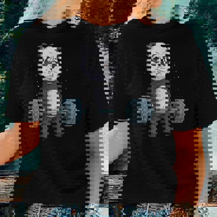 Panda Bear Weightlifting Deadlift Men Fitness Gym Women T-shirt | Mazezy