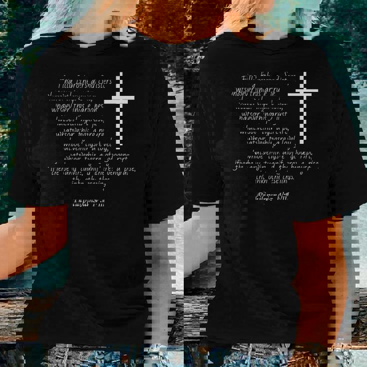 Philippians 48 Christian Bible Verse Religious Scripture Women T-shirt ...