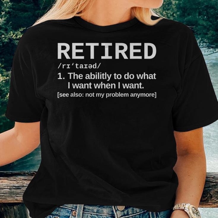 Retired Definition Retirement Humor Women T-shirt | Mazezy