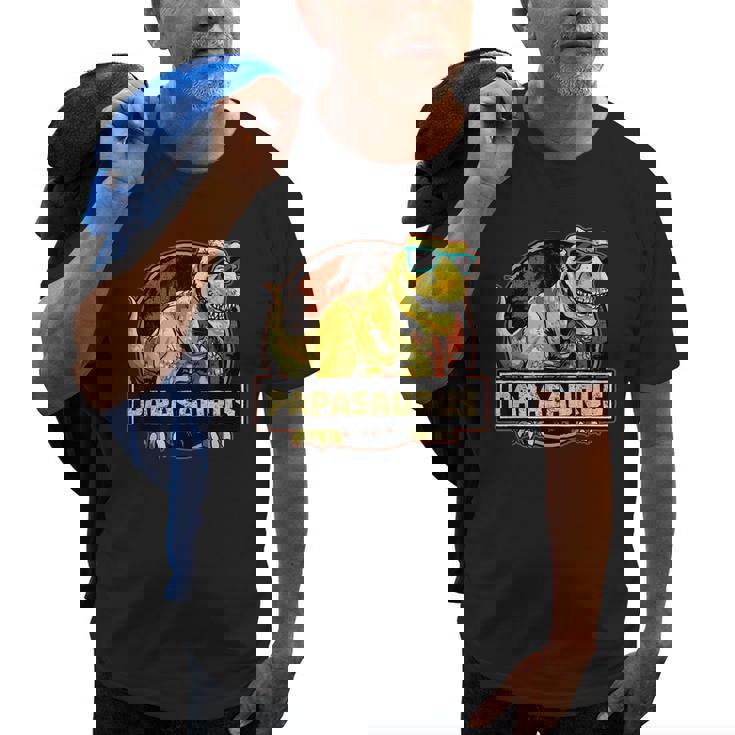 Papasaurus T Rex Papa Saurus Dinosaur Grandpa Dino Men's Back Print T ...