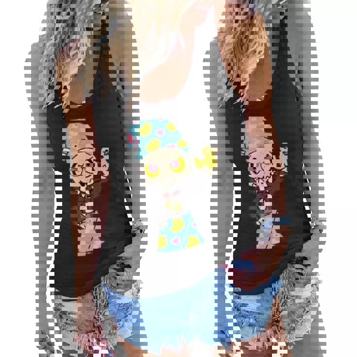 Adorable Tiny Demon With Skull Mask Horns And Rubber Duck Women Flowy ...