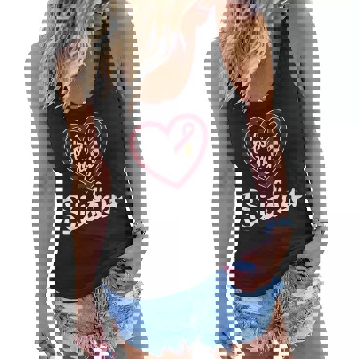 Oral Cancer For Sister Awareness Ribbon Women Flowy Tank | Mazezy