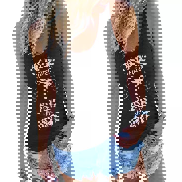 This Girl Runs On Jesus And Karate Christian Karate Lover Women Flowy ...