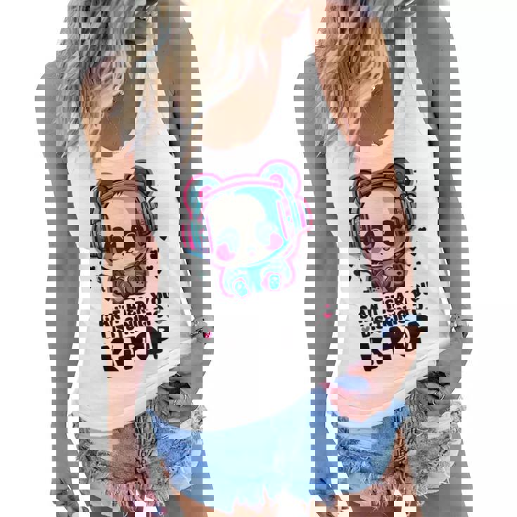 Cant Hear You Listening Kpop Panda Merch K-Pop Merchandise Women Flowy ...