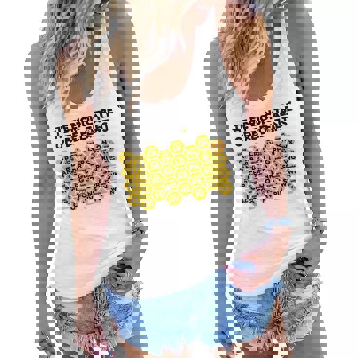 The Periodic Table Of Bee Elements Beekeeper Honeycomb Women Flowy Tank ...