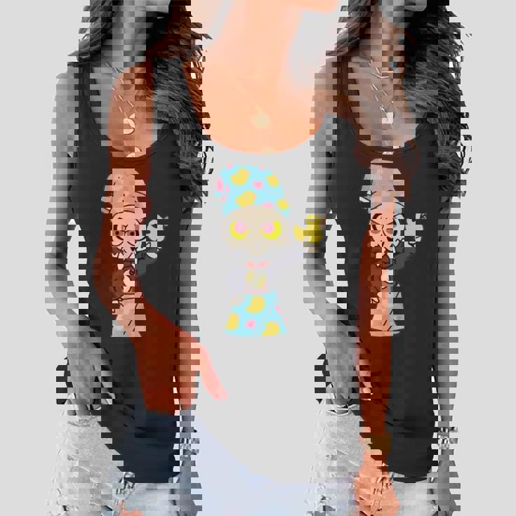 Adorable Tiny Demon With Skull Mask Horns And Rubber Duck Women Flowy ...