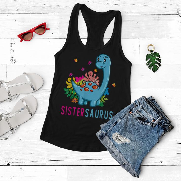 Sistersaurus Cute Dino Dinosaur Sister Saurus Women Flowy Tank | Mazezy