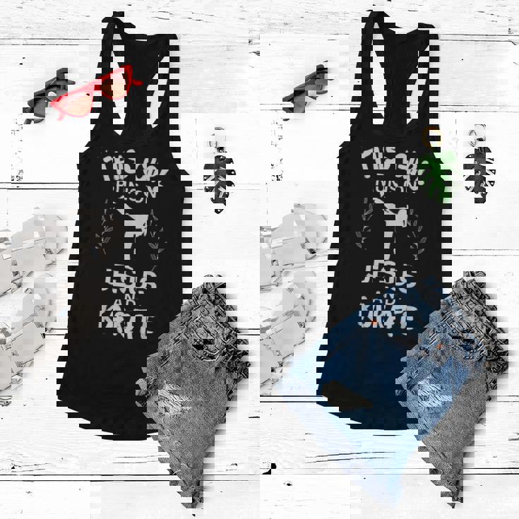 This Girl Runs On Jesus And Karate Christian Karate Lover Women Flowy ...