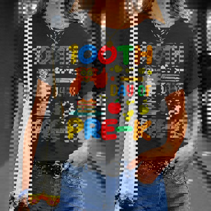 100 Day Of Pre K Student Owl 100 Days Of School T-Shirt - Seseable