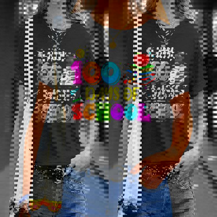 100Th Day Of School For Teachers Kids Happy 100 Days V3T-shirt - Seseable