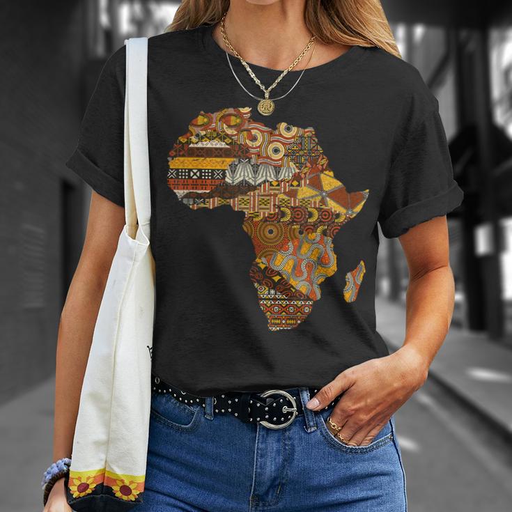 Africa Map Kente Cloth Black History Month Afro Africa Pride T-Shirt ...