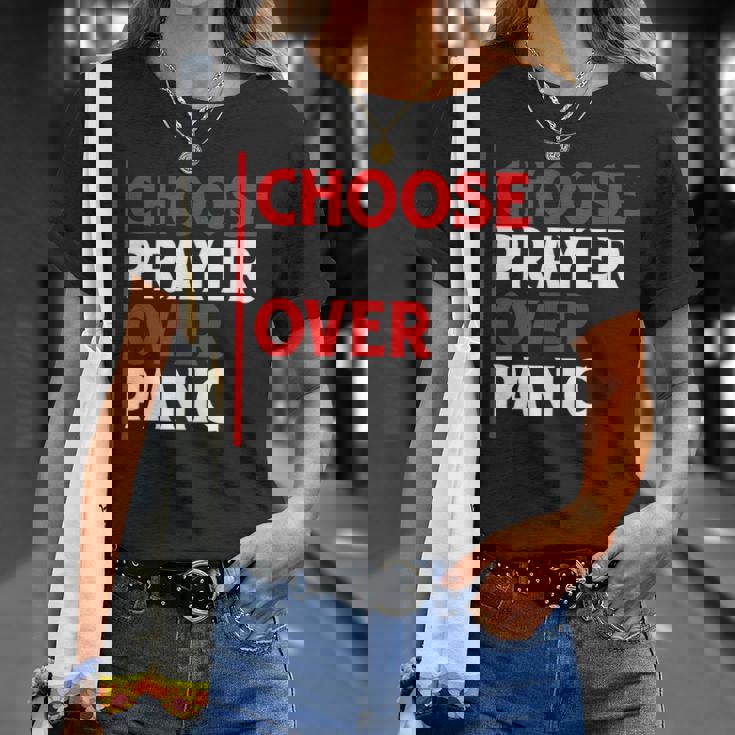 Choose Prayer Over Panic Christian Inspirational Pray Quote T-shirt ...