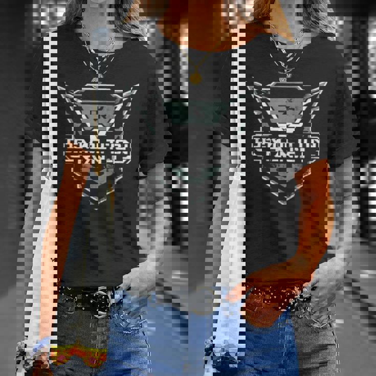 Demolition Ranch Monochrome Shield Logo Unisex T-Shirt | Mazezy