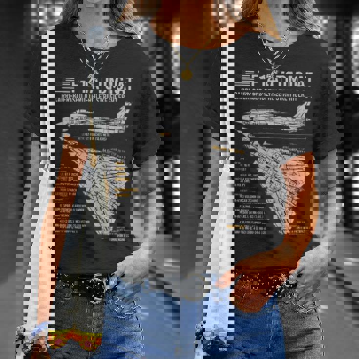 F 14 Tomcat Us Navy Aircraft Plane Usaf Airplane Blueprint F Unisex T-Shirt | Mazezy