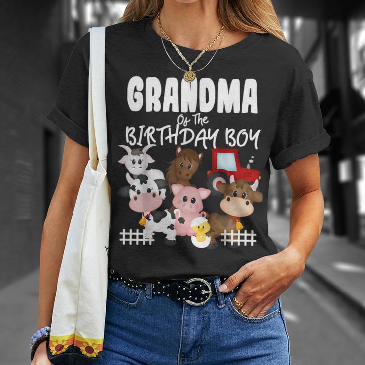 Farm Animals Barnyard Farm House Grandma Of The Birthday Boy Unisex T ...