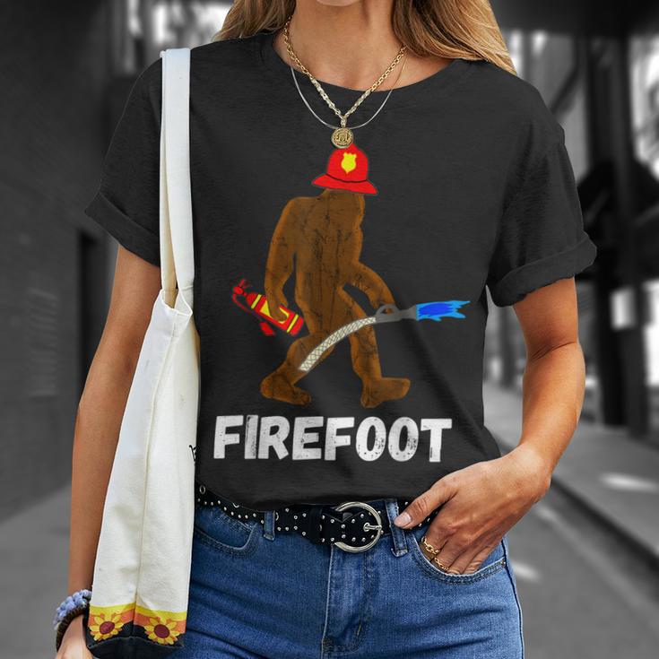 Fire Fighter Bigfoot Fireman Sasquatch Firefighter T-Shirt | Seseable UK