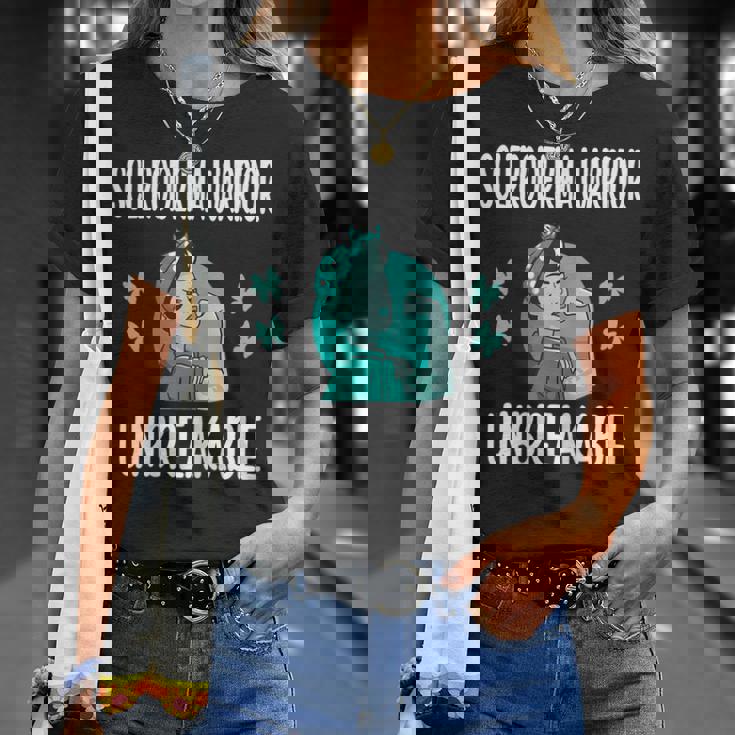 Womens Scleroderma Warrior Teal Ribbon Scleroderma Fighter T-shirt ...