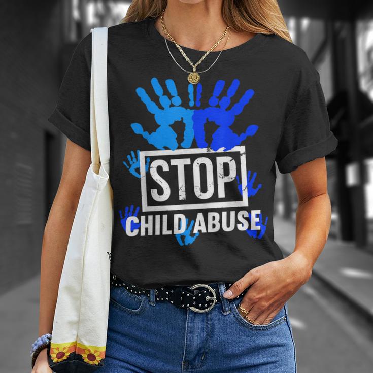 Stop Child Abuse Child Abuse Prevention Awareness Unisex T-Shirt | Mazezy