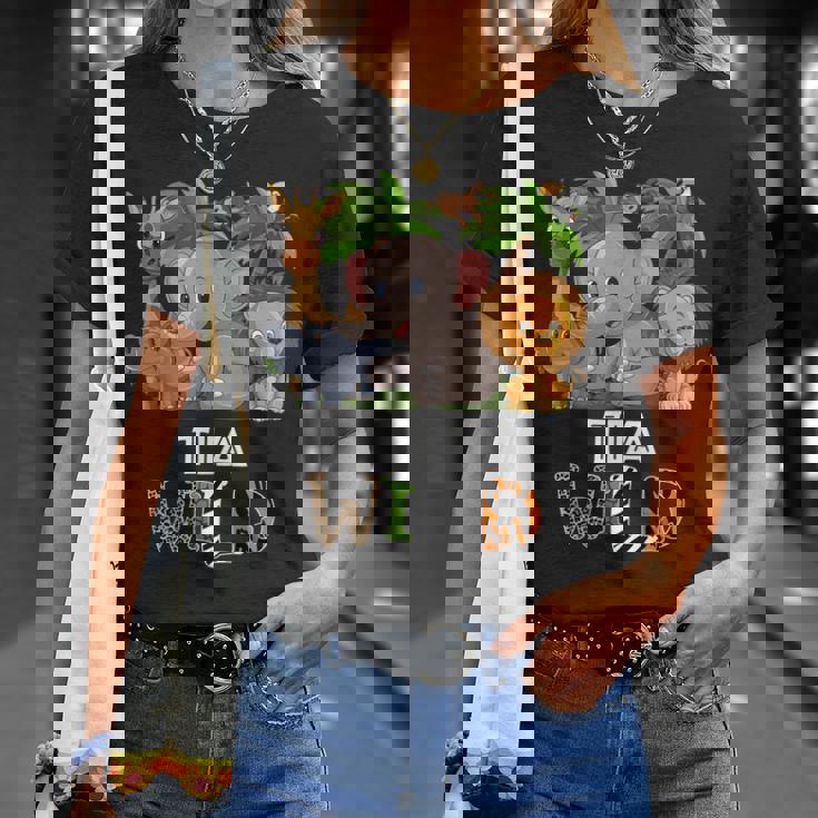 Tia Wild Zoo Theme Birthday Safari Jungle Matching Party T-shirt - Seseable