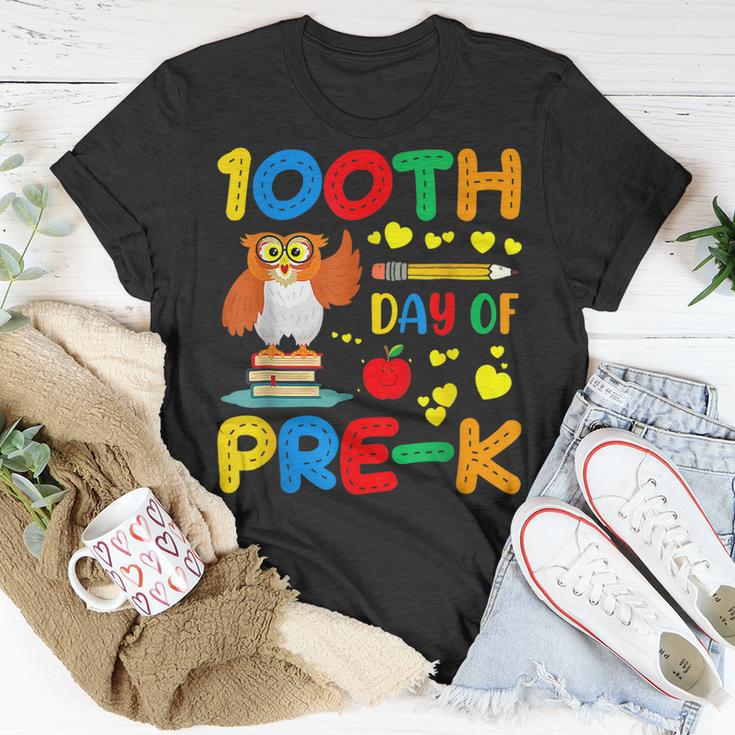100 Day Of Pre K Student Owl 100 Days Of School T-Shirt - Seseable