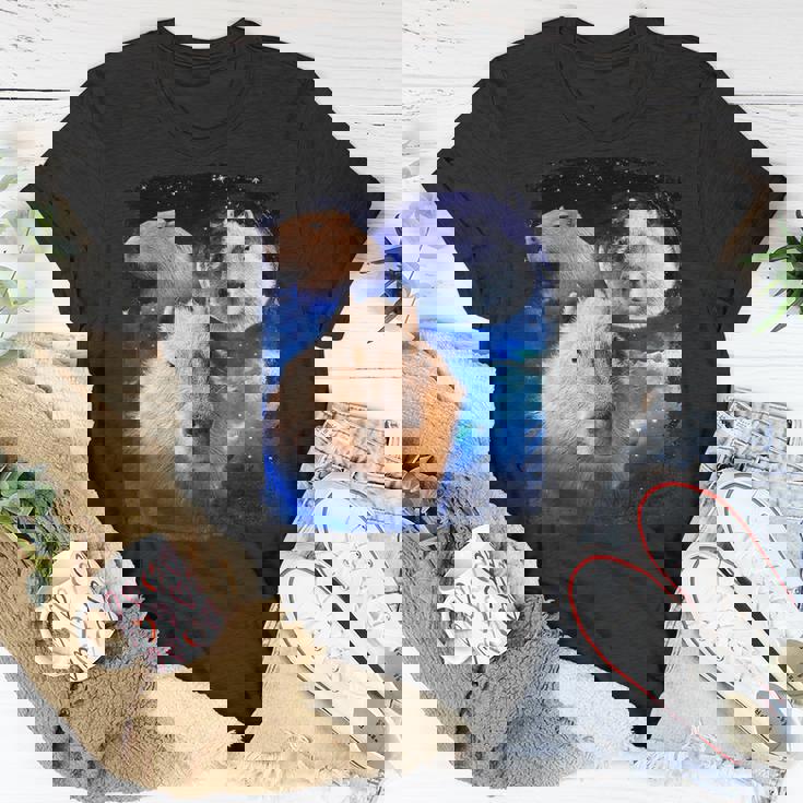 Capybara Meme Moon Capybaras Vintage Kawaii T-shirt - Thegiftio UK