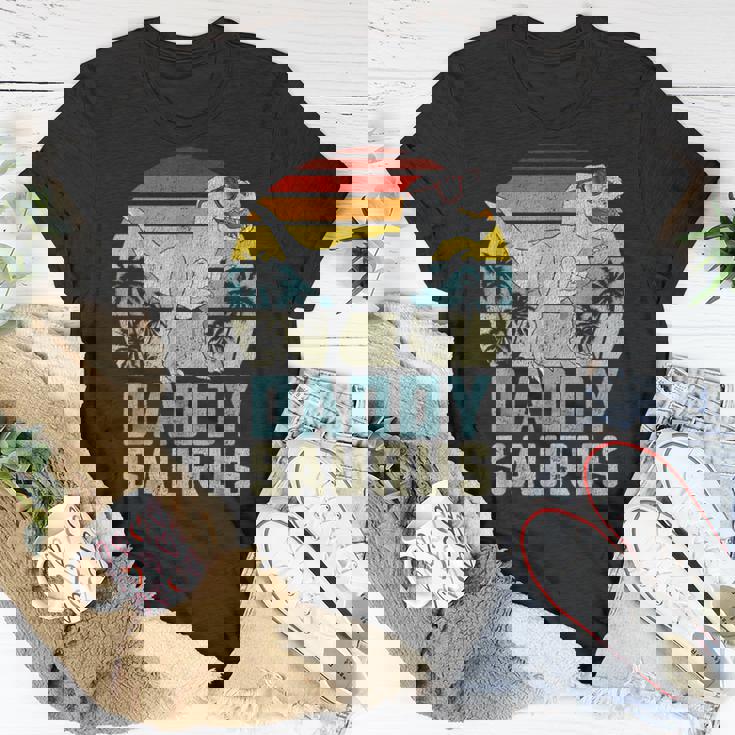 Daddysaurus T Rex Dinosaur Daddy Saurus Family Matching Unisex T-Shirt | Mazezy